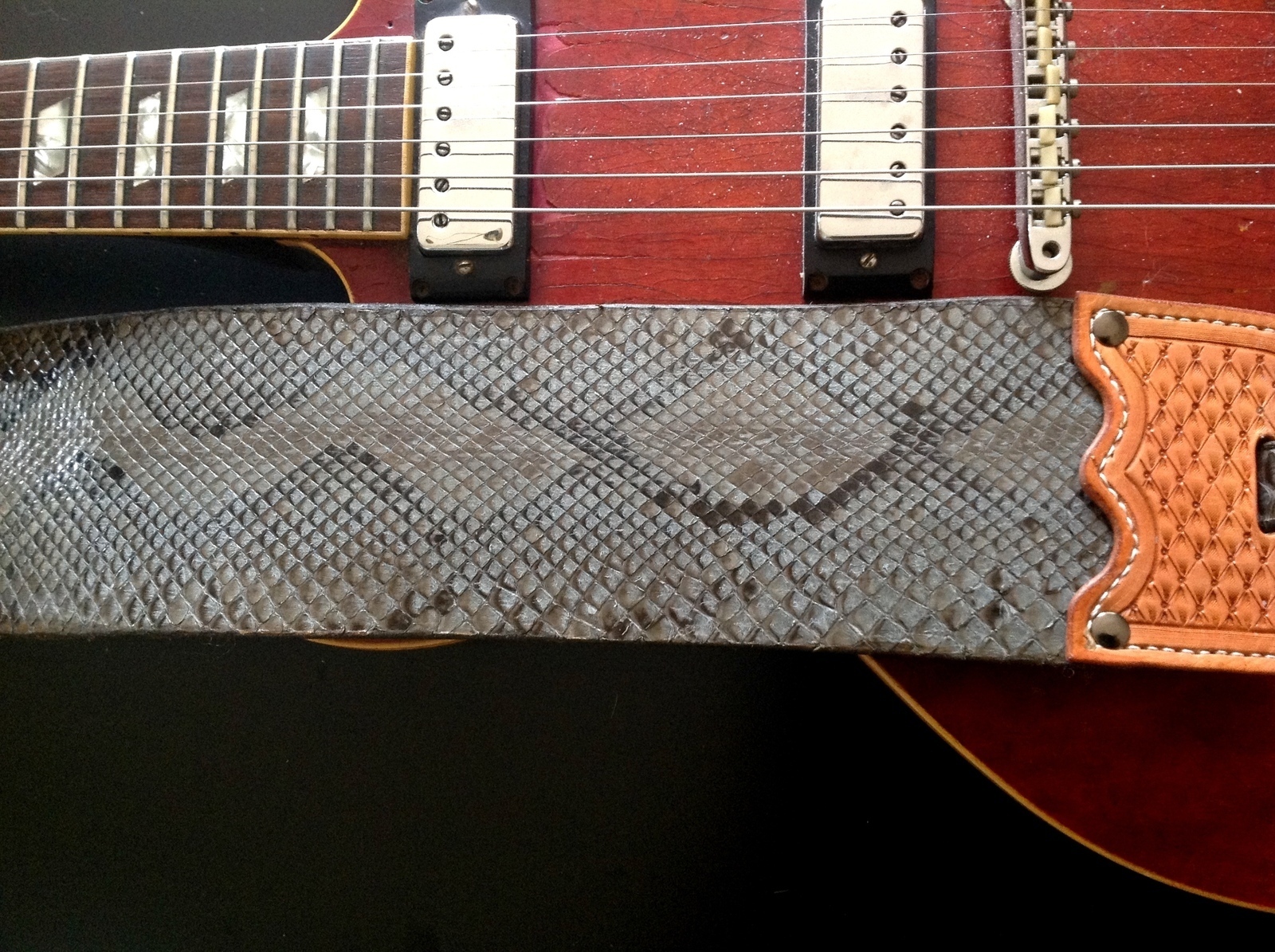 R&B Leathers USA - Genuine Python Snake skin Guitar Strap #14 - Vintage ...