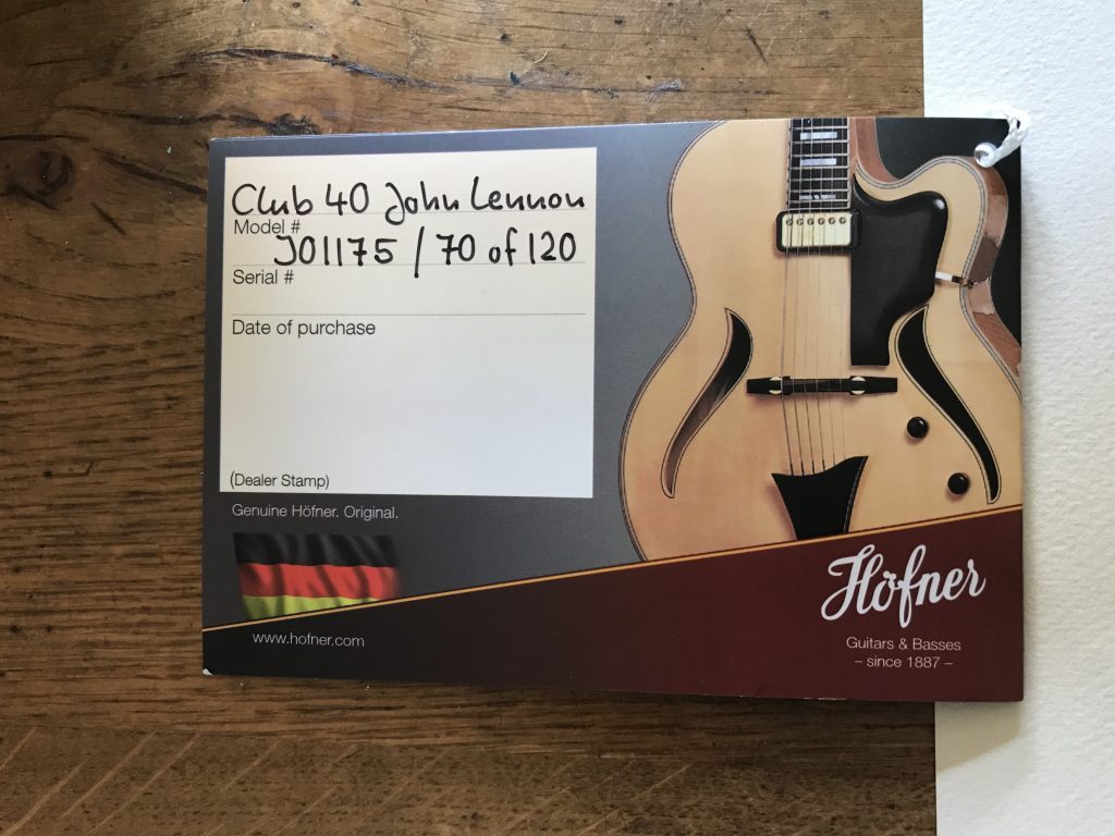 Hofner Club 40 John Lennon LTD Edition #70 Of 120 - Vintage & Modern ...